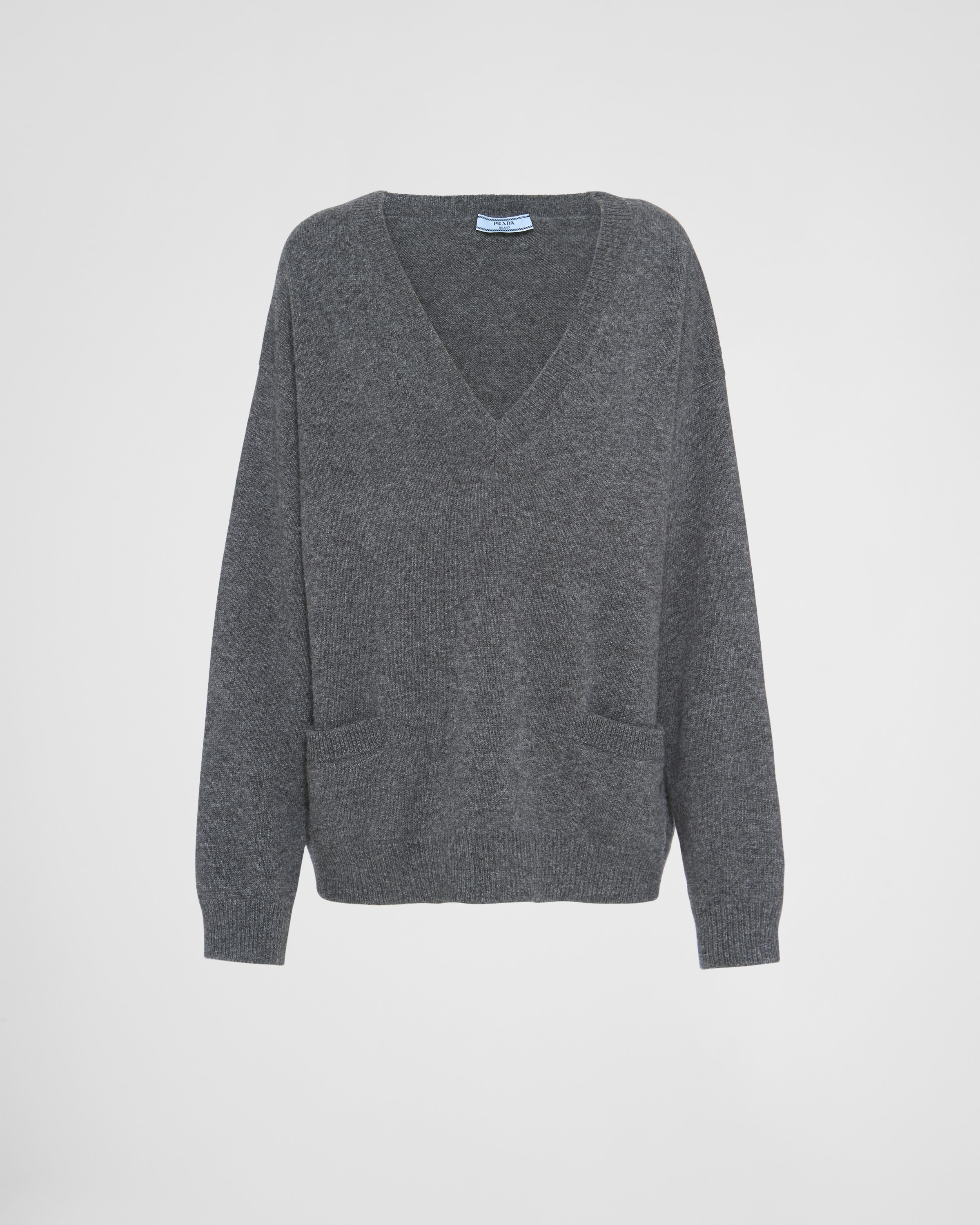 Prada Wool And Cashmere Sweater - Slate Gray | Editorialist
